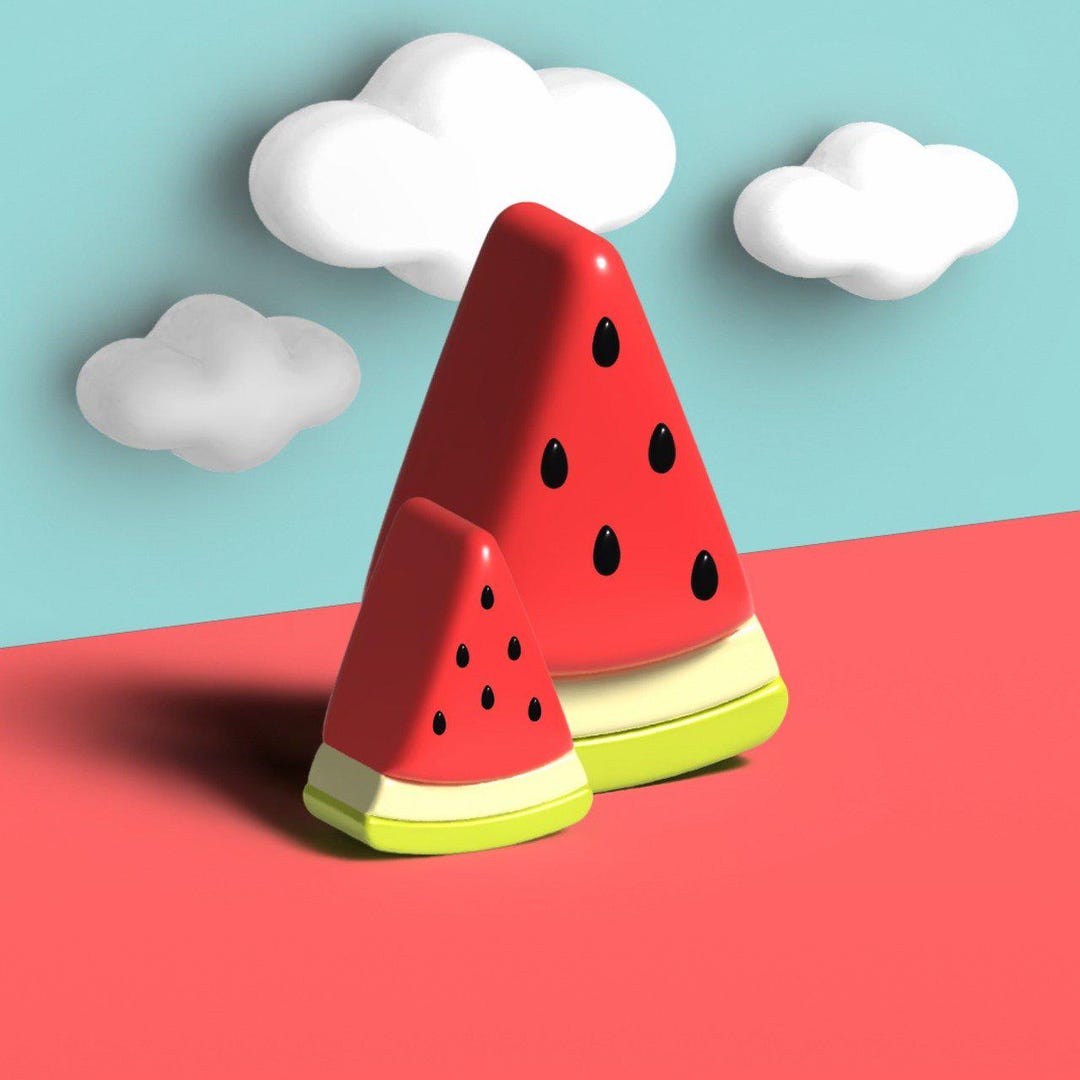 Digital Art to Print at Home - 3d Watermelons - Etsy