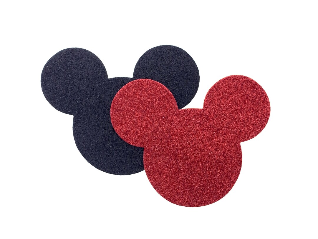 Glittered Mickey Mouse Head, 4.5" Eva Foam Party Decoration (10 Count ...