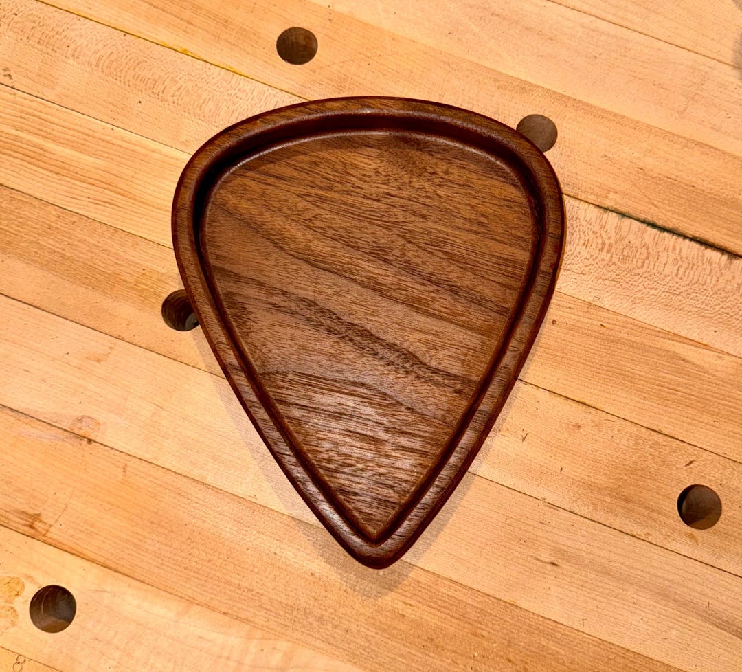 Personalized Guitar Pick Catch All Tray - Walnut - Hardwood - Etsy