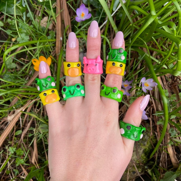 Animal Clay Ring - Etsy