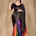 Buy Midnight Rainbow Satin Saree for Women, Satin Saree, Saree for ...