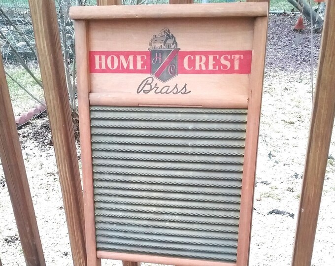 Rare Home Crest Brass Washboard Vintage, Retro Laundry, Farmhouse Decor ...