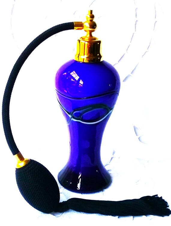 Lovely Cobalt Blue Murano Glass Perfume Atomizer Vint… - Gem