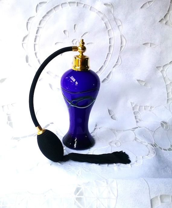 Lovely Cobalt Blue Murano Glass Perfume Atomizer Vint… - Gem
