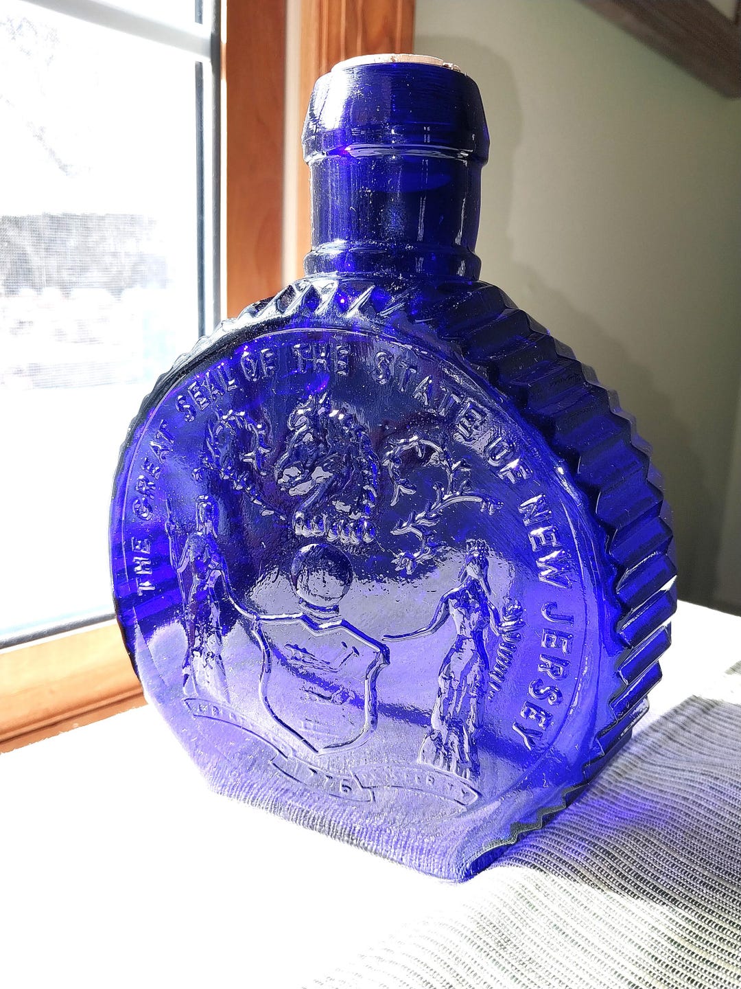First National State Bank NJ Cobalt Blue Glass Bank/bottle Clevenger ...