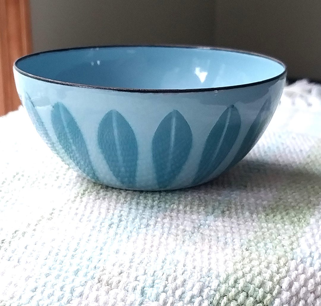RARE Vintage Cathrineholm of Norway Lotus 4 "metal Bowl Turquoise, MCM ...