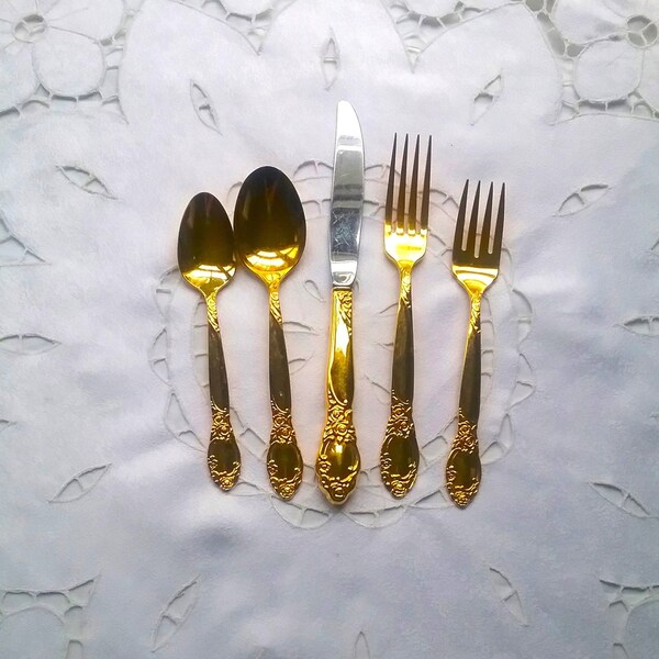 Oneida Gold Flatware - Etsy