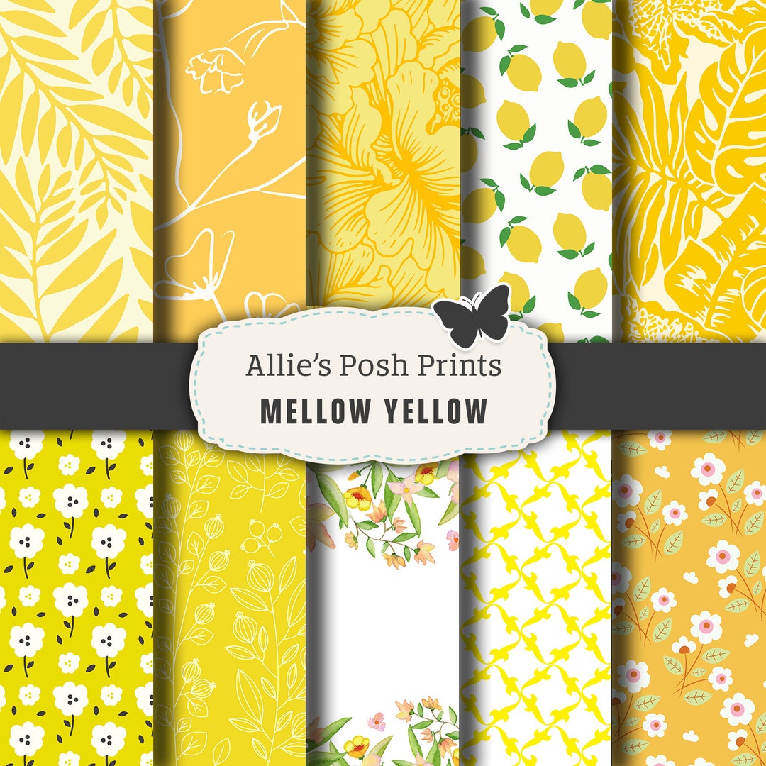 Mellow Yellow Floral Digital Downloads Papers - Scrapbook ...