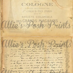 French Papers, Ephemera, Collage Sheets, Printable, Shabby, Digital Kit ...