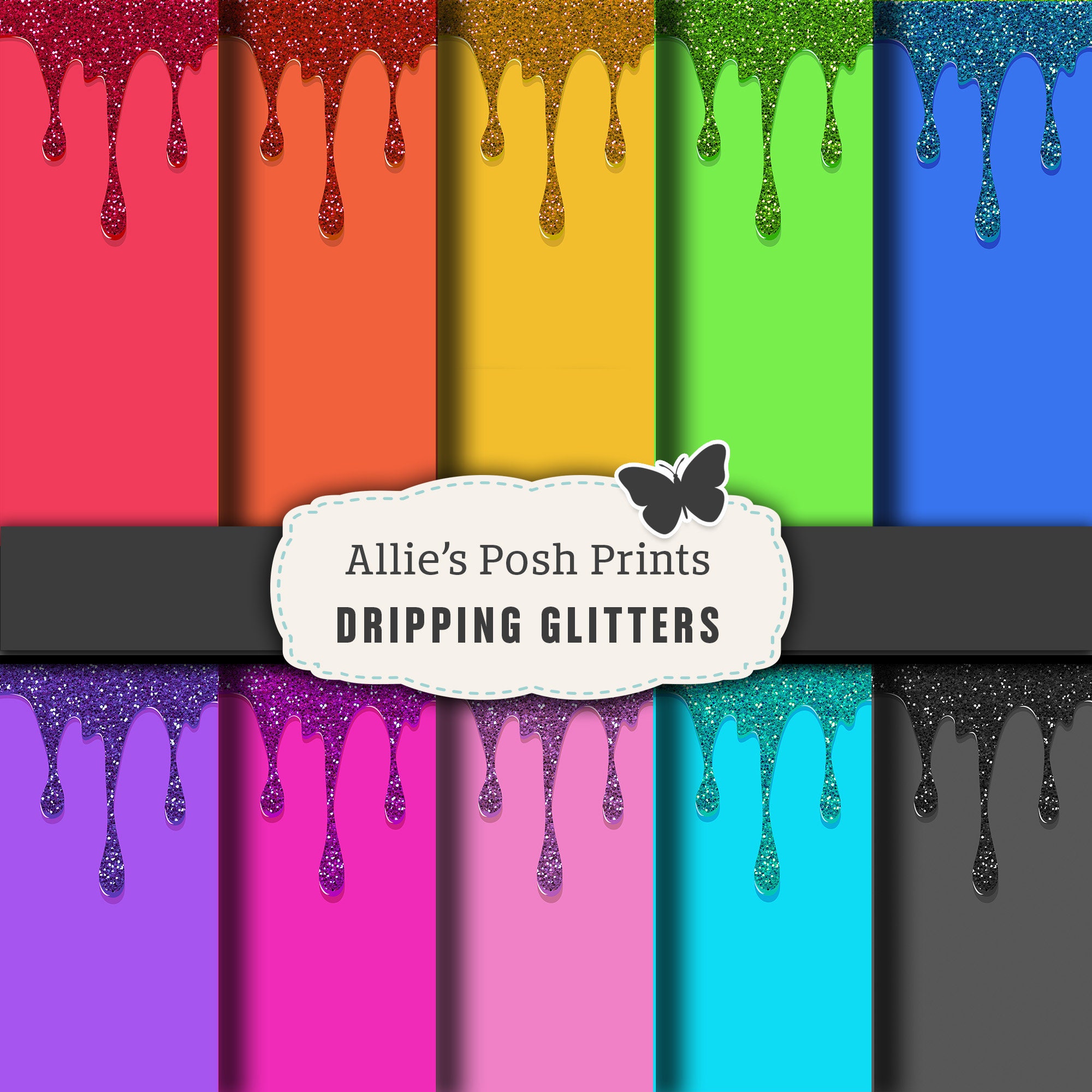 Dripping Glitter Digital Paper Downloads - Scrapbook - Scrapbooking ...