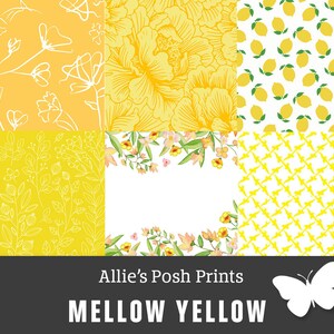 Mellow Yellow Floral Digital Downloads Papers - Scrapbook ...