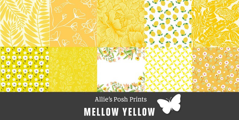 Mellow Yellow Floral Digital Downloads Papers - Scrapbook ...
