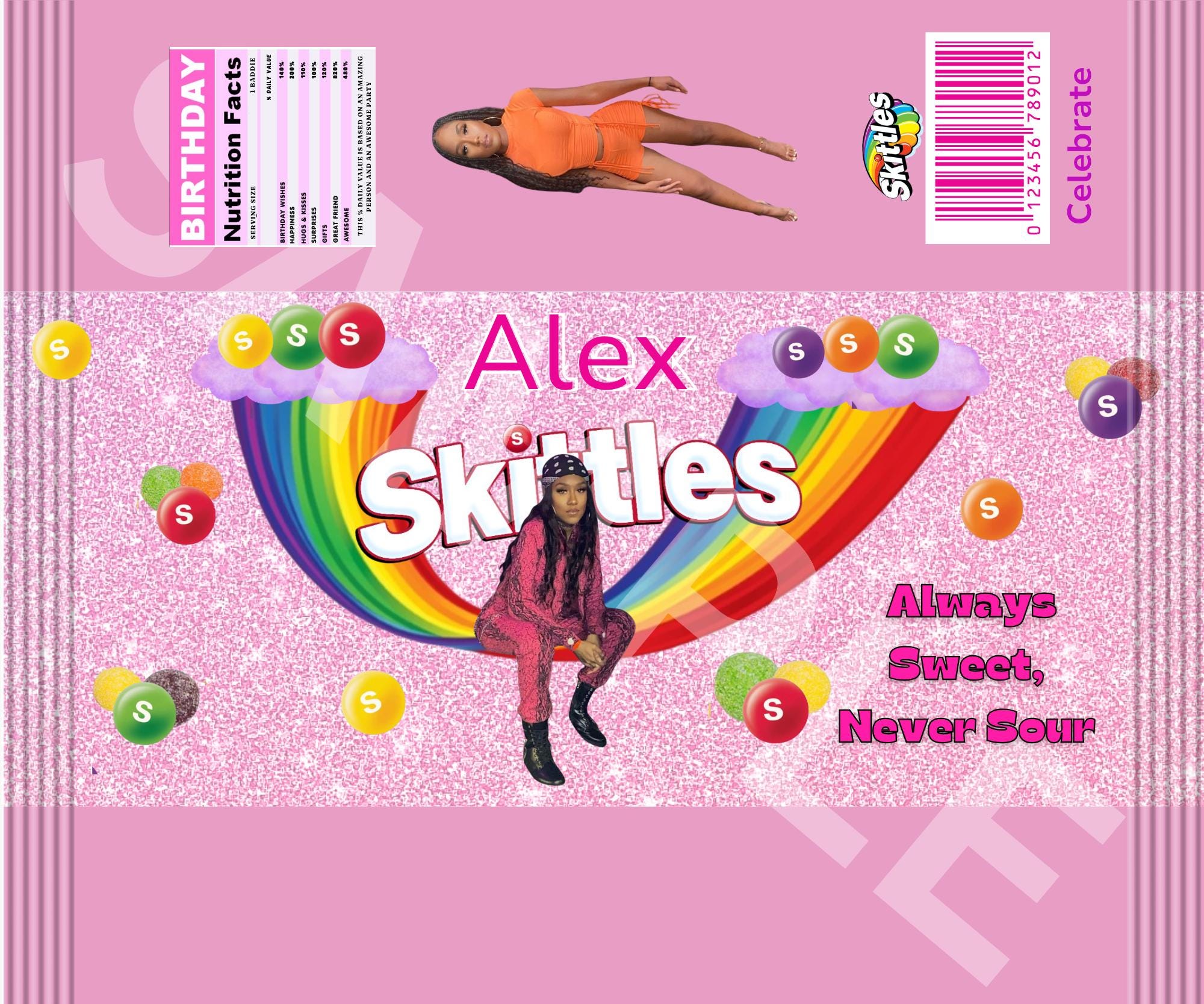 Skittles Template • Digital Canva Edit • Instant Download • DIY ...