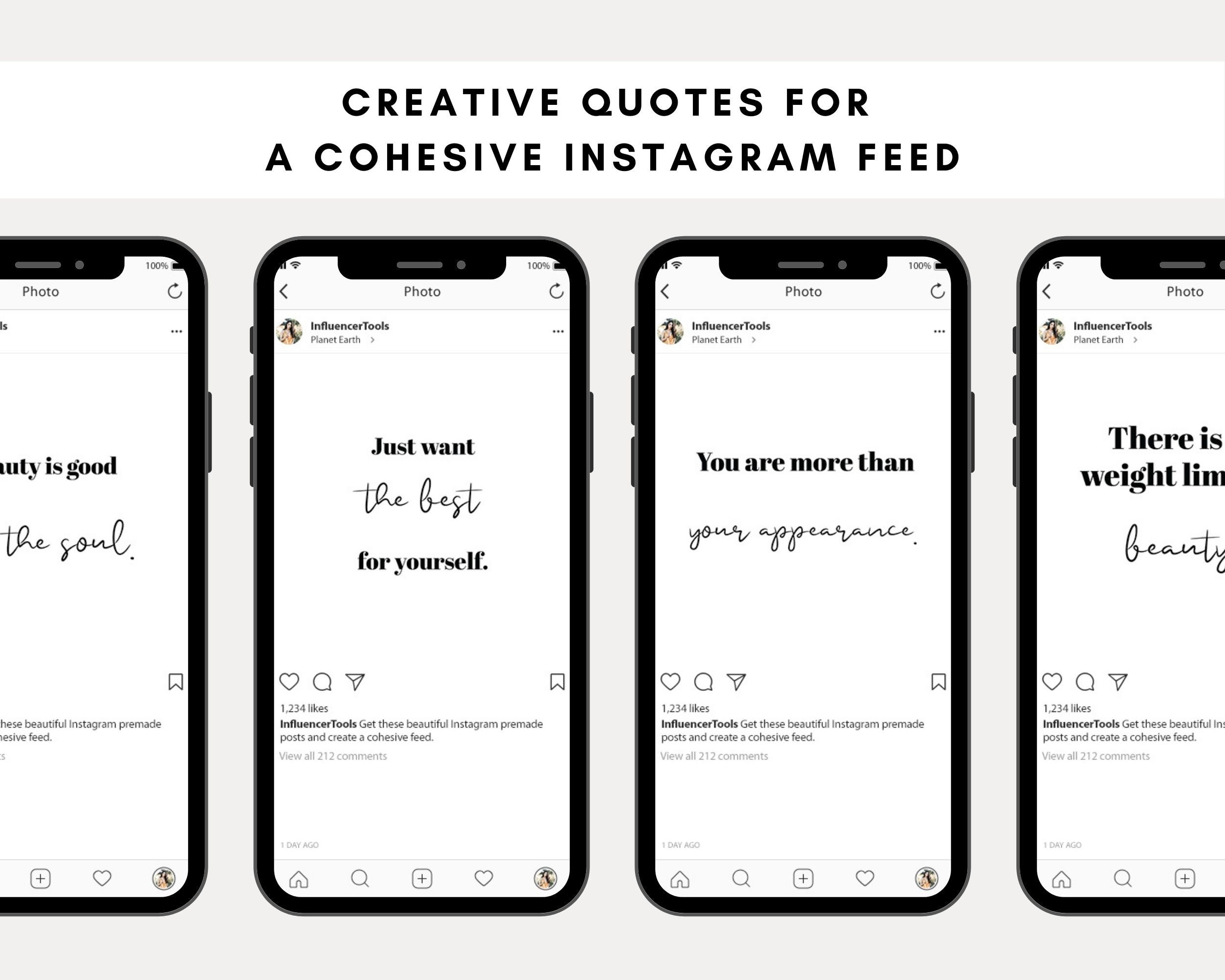 80 Instagram Posts Self-love Motivational, Body Positivity Quotes ...