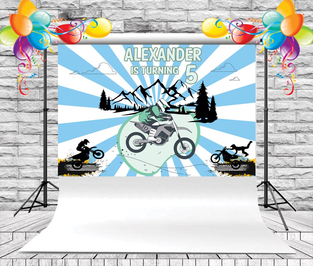Dirt Bike Backdrop, Dirt Bike Banner, Dirt Bike Birthday, Dirt Bike ...