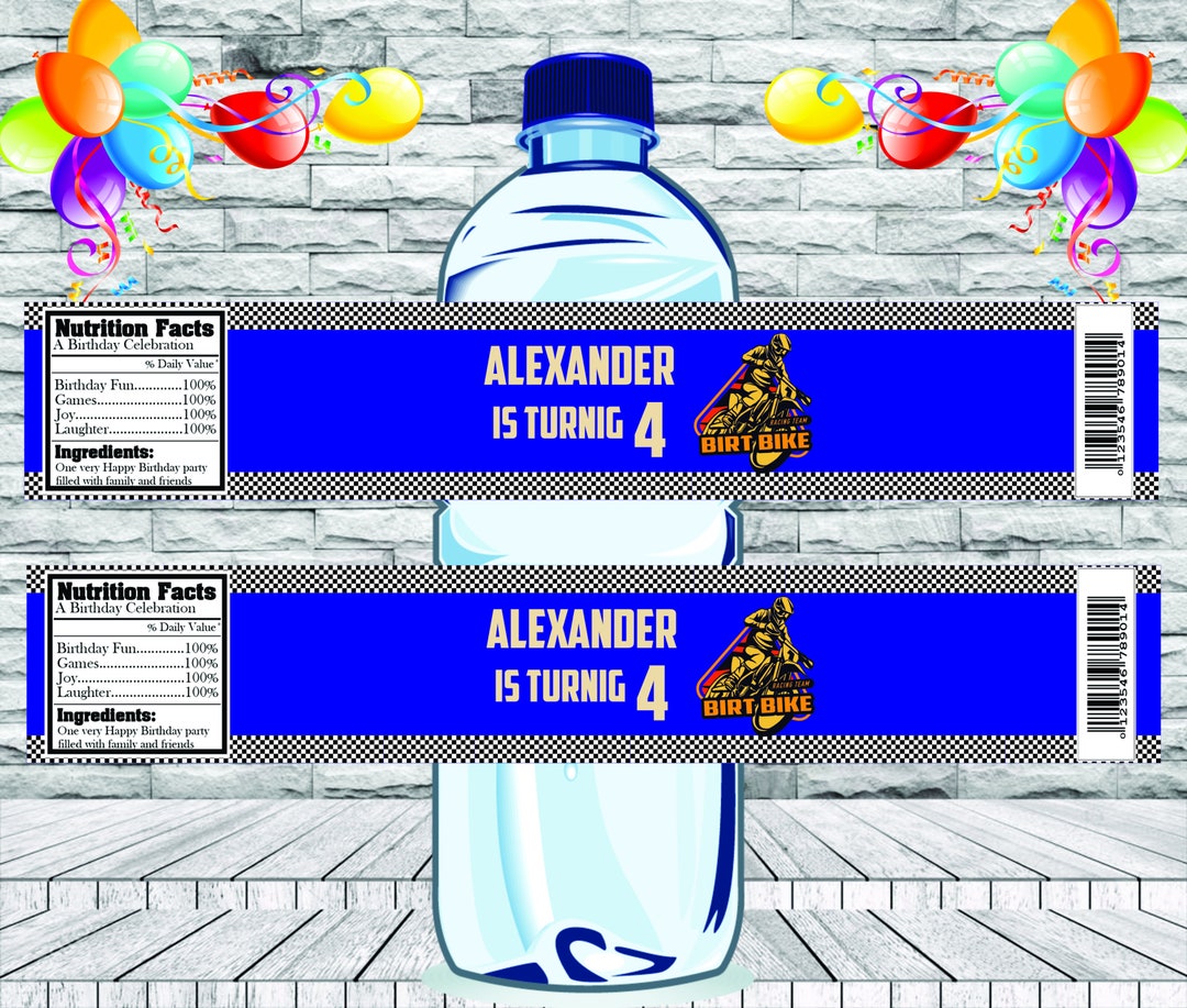 Dirt Bike Bottle Labels Dirt Bike Labels Dirt Bike Favors - Etsy