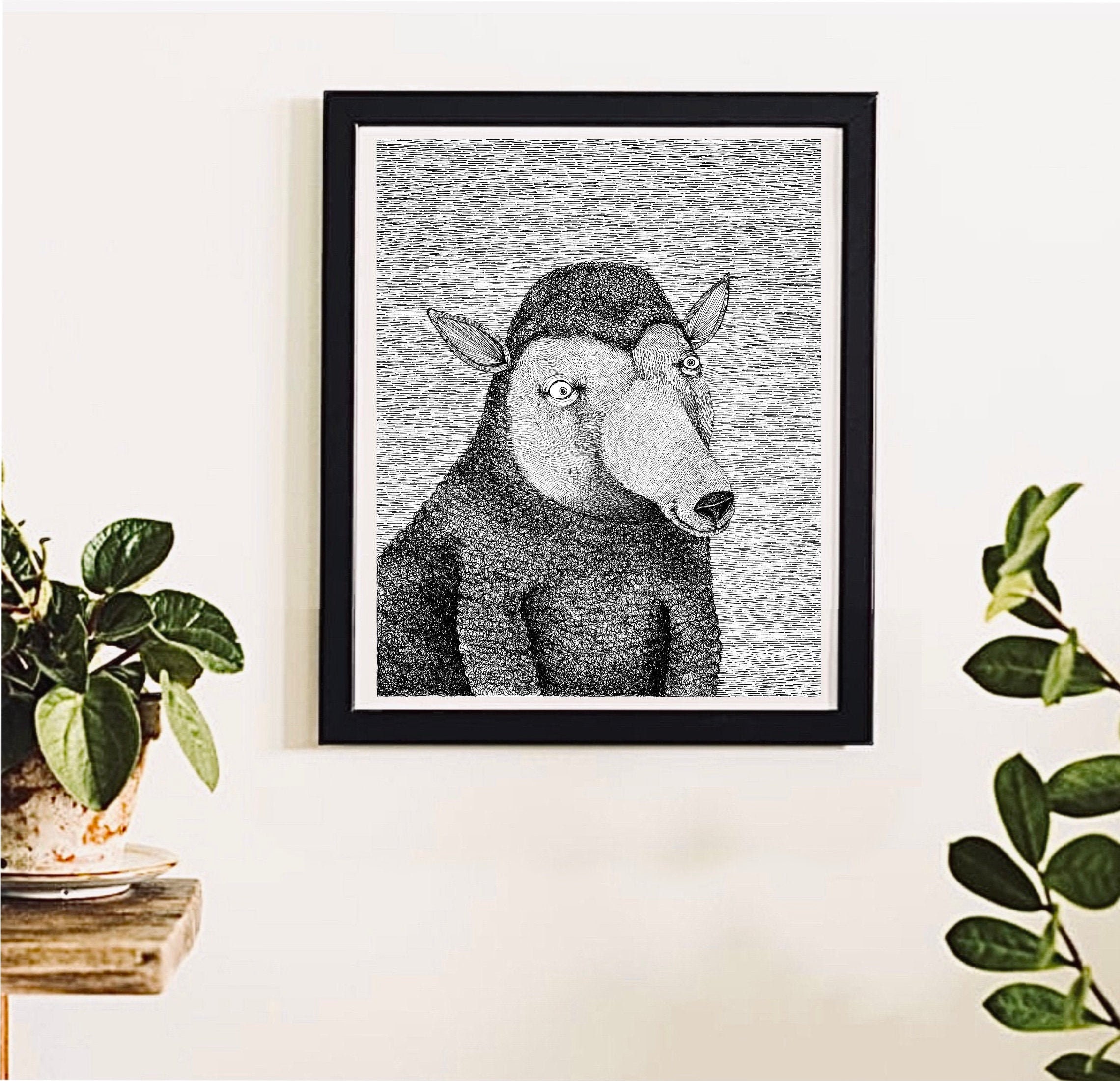 The Sheep. Original Pen and Ink Illustration - Etsy