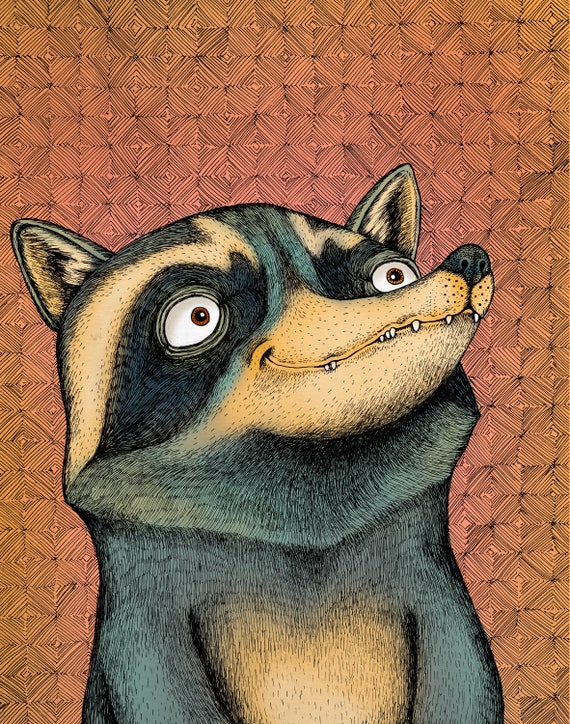 Il procione colore. Stampa opaca fine art di penna originale - Etsy Italia