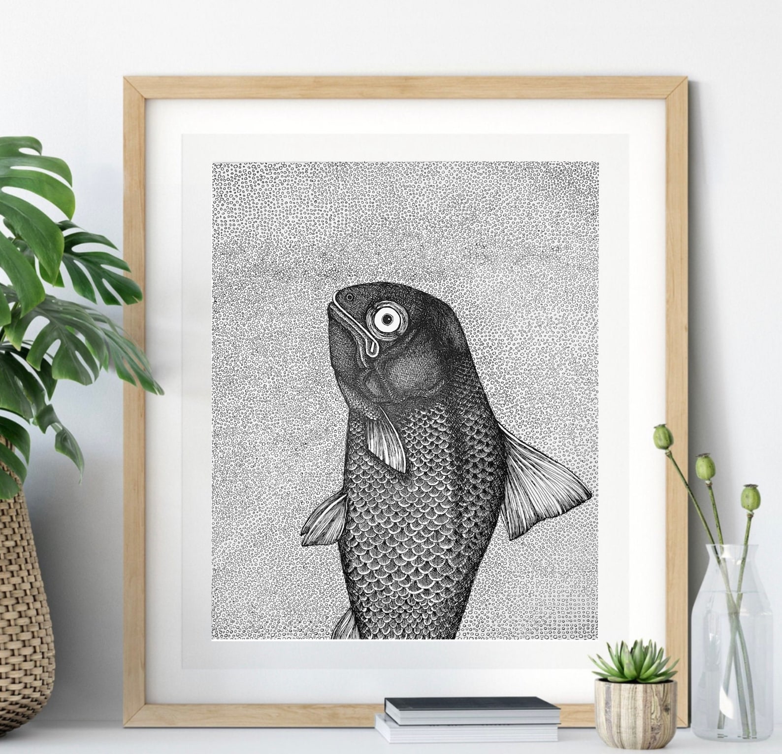 The Fish. Fine Art Matte Print of an Original Pen and Ink Illustration ...
