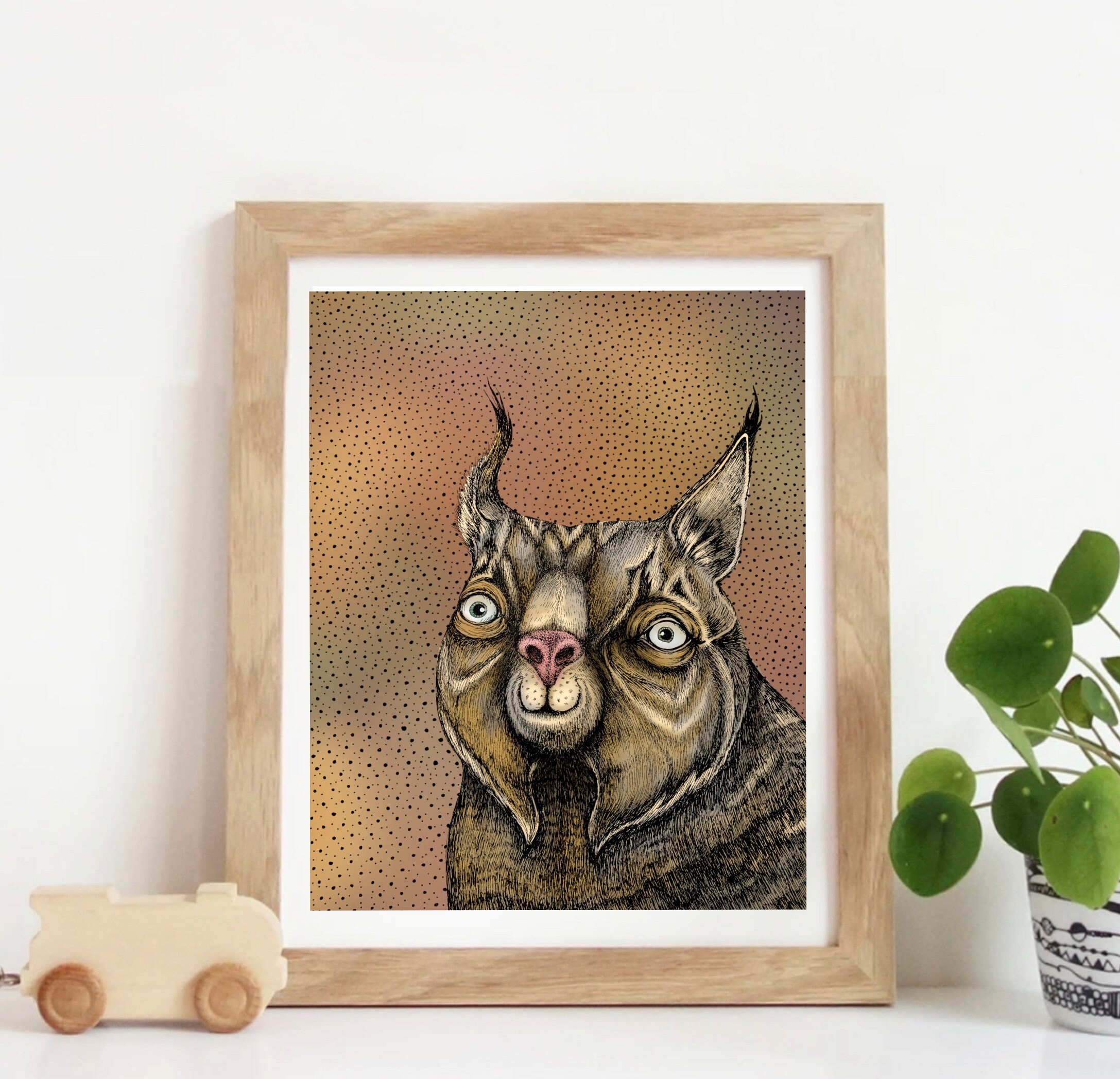 The Bobcat (color). Fine Art Matte Print of Original Pen & Ink ...