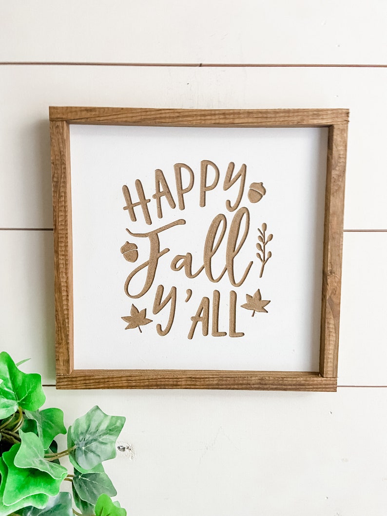 Happy Fall Y’all Farmhouse Sign - Etsy