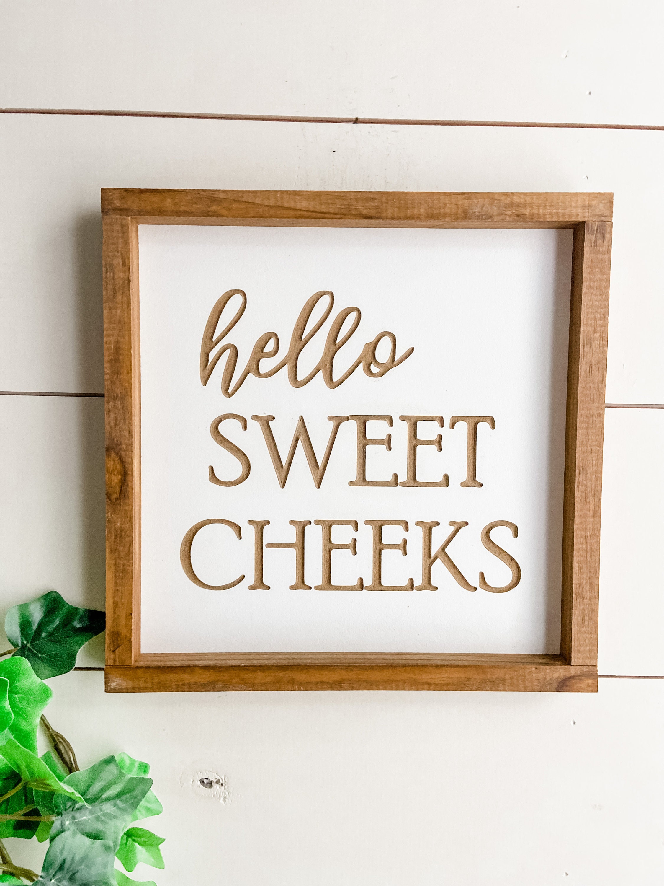 Hello Sweet Cheeks, Bathroom Farmhouse Sign - Etsy
