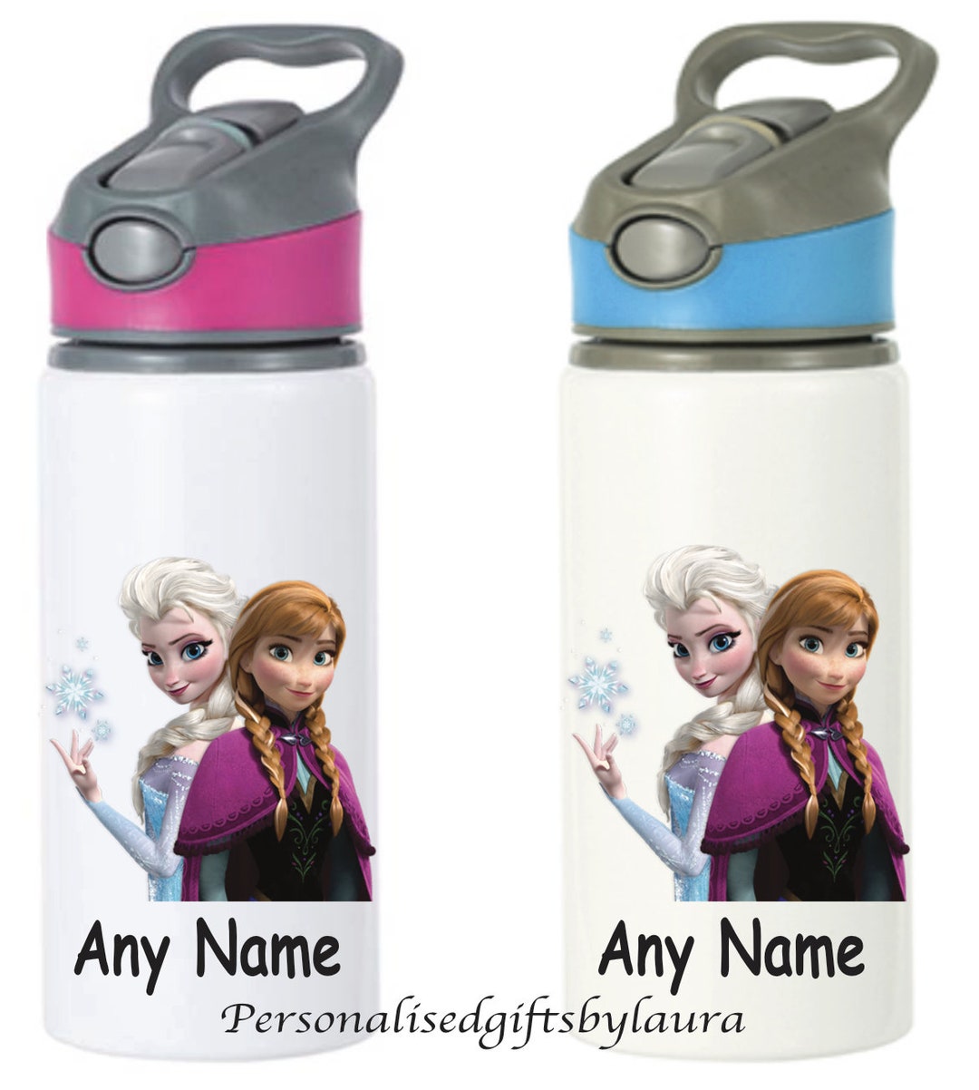 Personalised Frozen Anna Elsa Water Bottle 650ml . - Etsy UK
