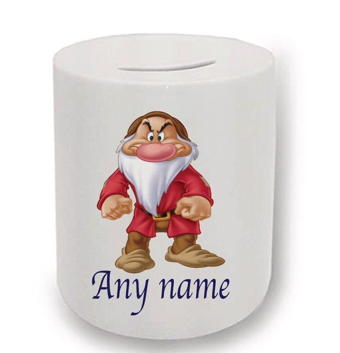 Snow White Seven Dwarfs Grumpy Personalised Money Box - Etsy