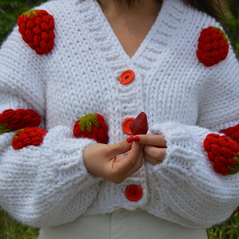 Strawberry Cardigan - Etsy
