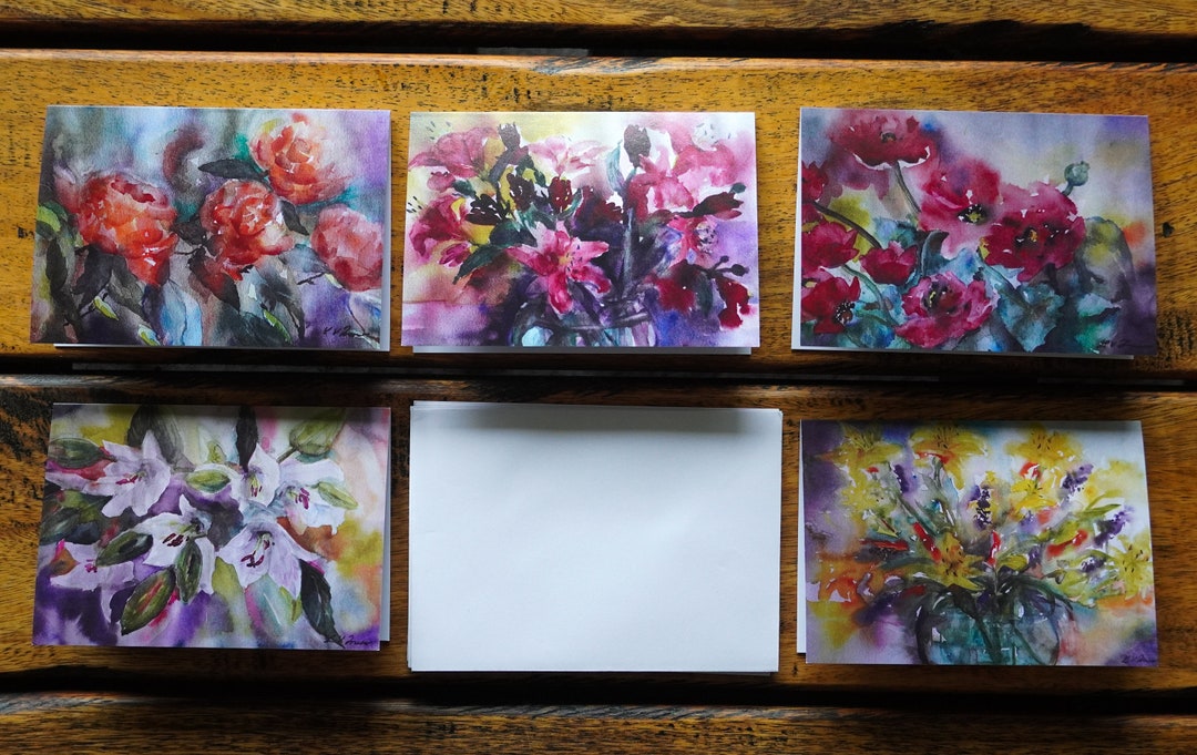 New Zealand Greeting Cards: Pack of Five Cards From Original Floral ...