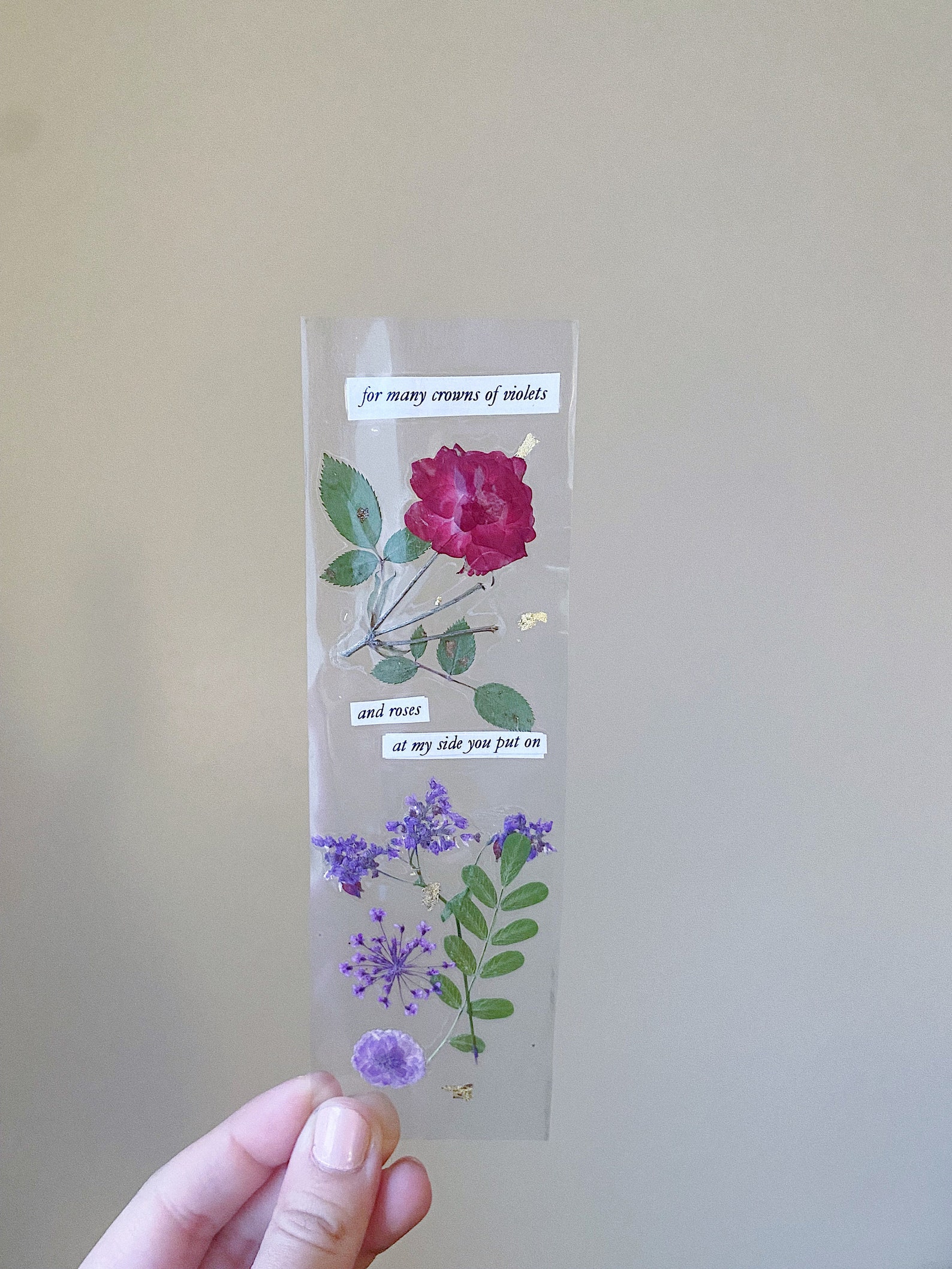 Sappho Pressed Flower Bookmarks | Sapphic Poetry Handmade Cottagecore ...