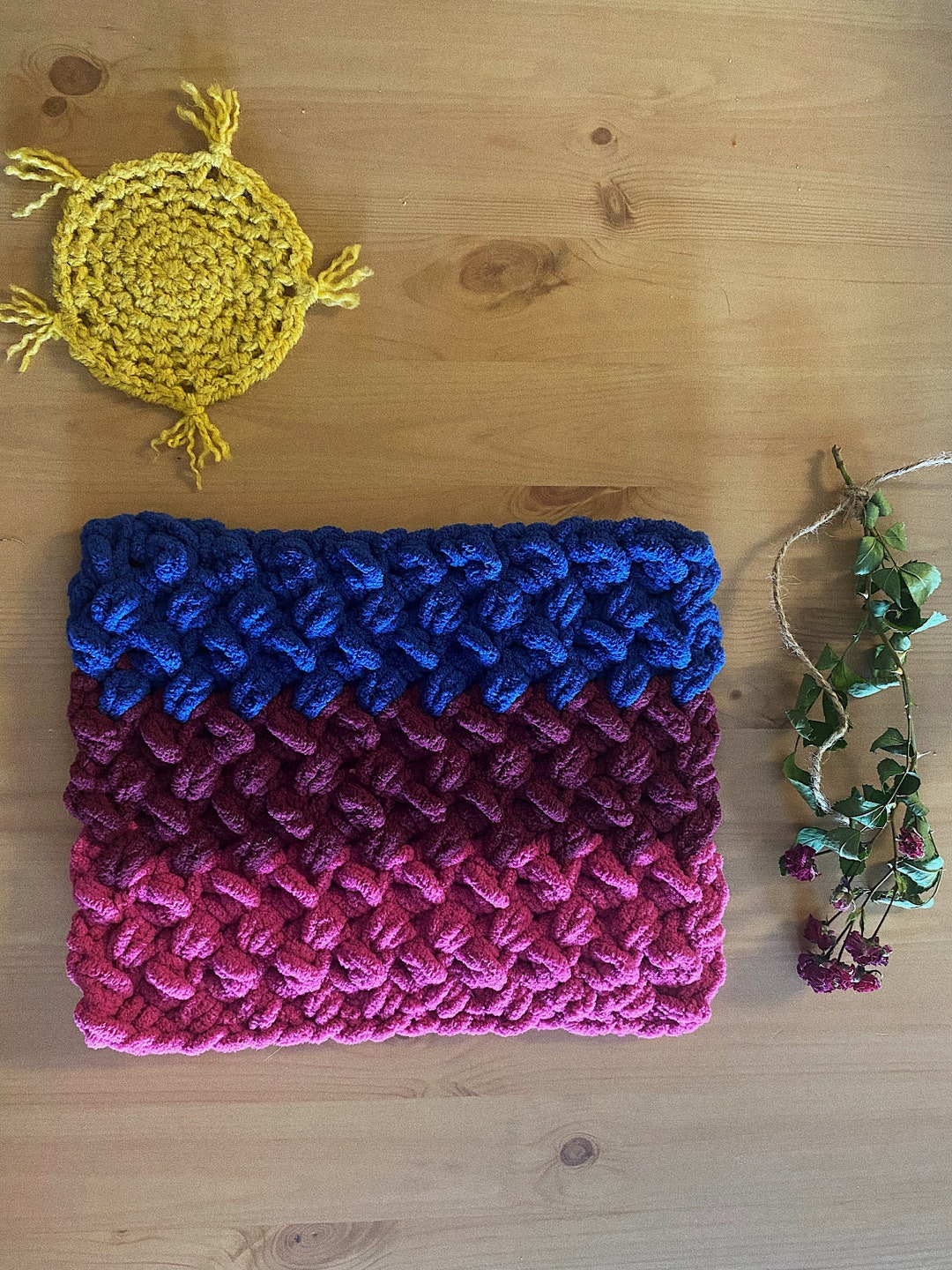 The Mini Bisexual Pride Flag Pride Flag LGBTQ Bi Pride Crochet Wall ...