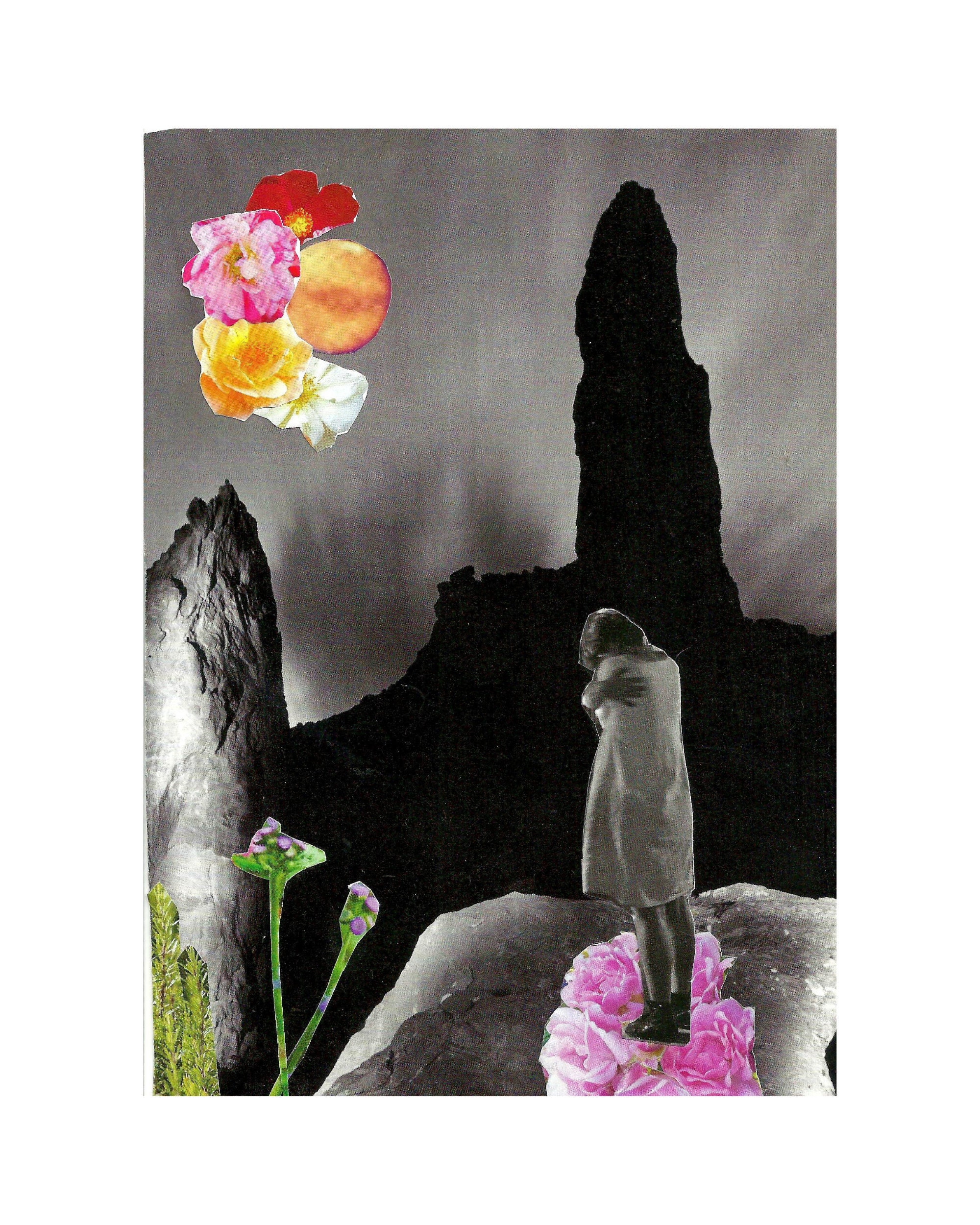 PRINT Collage "courage" | Oracle Print Collage Mixed Media Starry ...