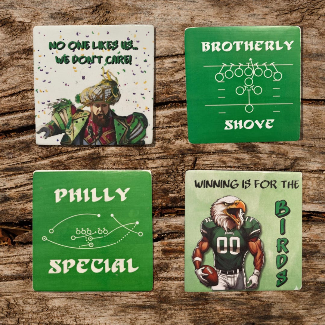 Philadelphia Eagles Ceramic Coasters, Set of 4 - Philly Special Decor ...