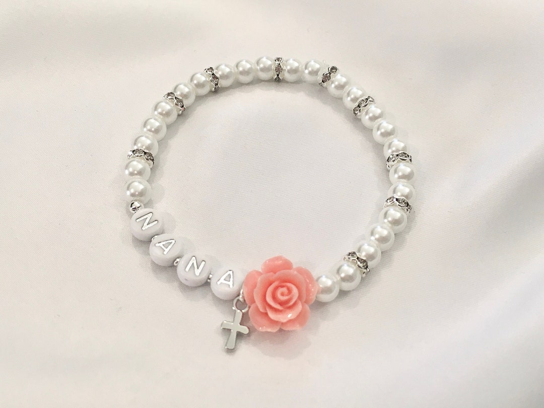 Named First Communion Bracelet First Communion Gift Goddaughter Gift ...