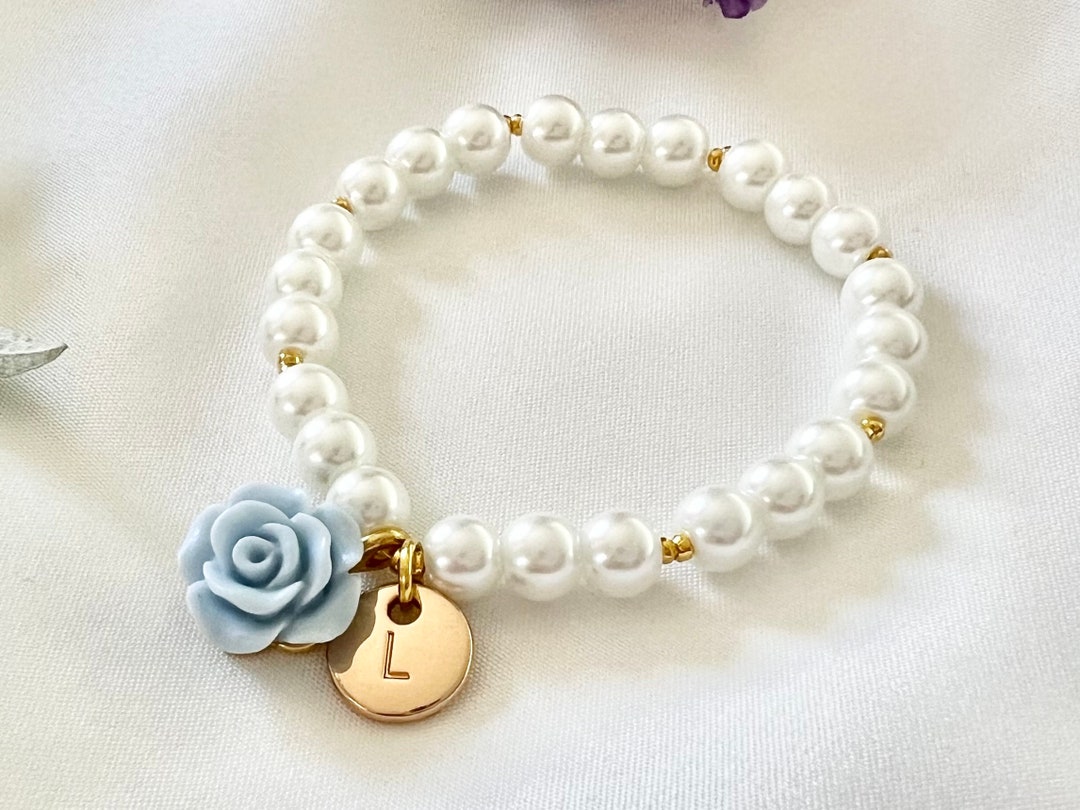 Light Blue Flower Girl Bracelet Flower Girl Gift Photoshoot Props Baby ...