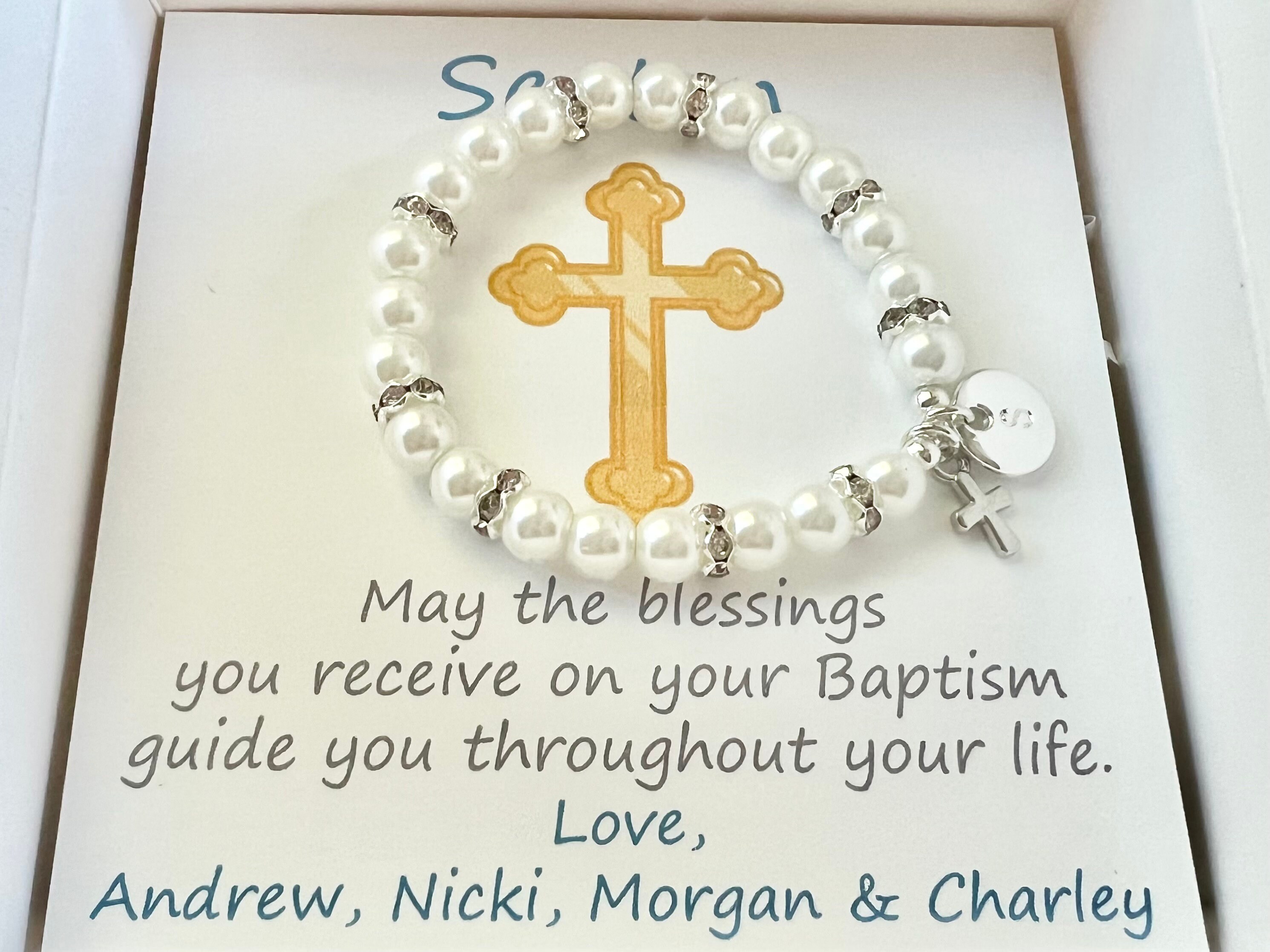Baptism Gift for Boy Baptism Bracelet + Gift Box Godson Gift for ...