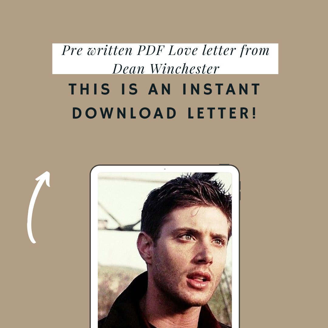 Instant Download Dean Winchester Inspired Love Letter - Etsy