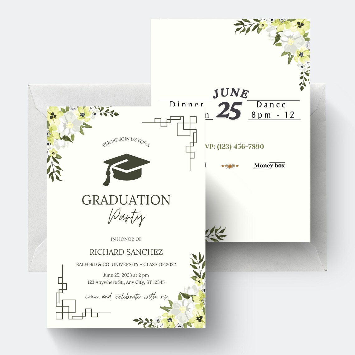 Custom Graduation Party Invite Cards | Packs of 25 | Double Sided ...