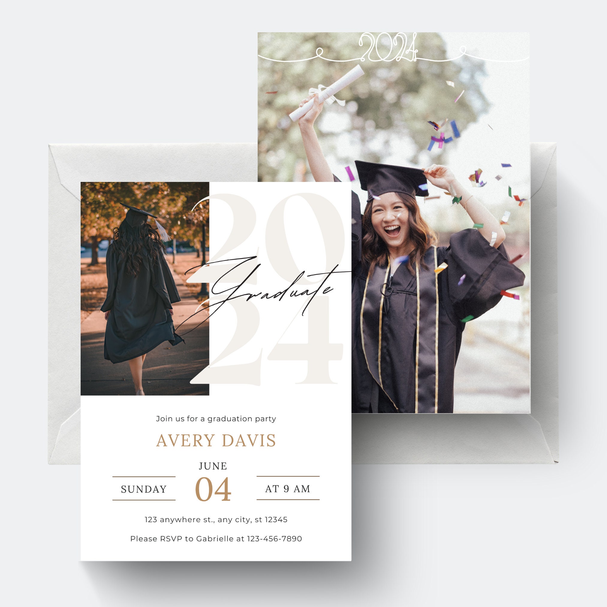 Custom Graduation Party Invite Cards | Packs of 25 | Double Sided ...