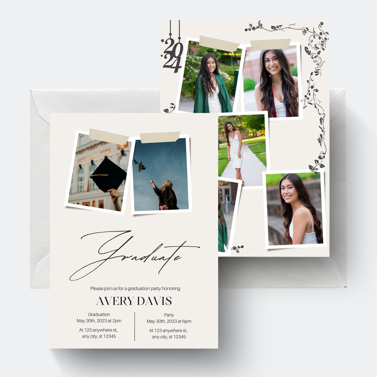 Custom Graduation Party Invite Cards | Packs of 25 | Double Sided ...