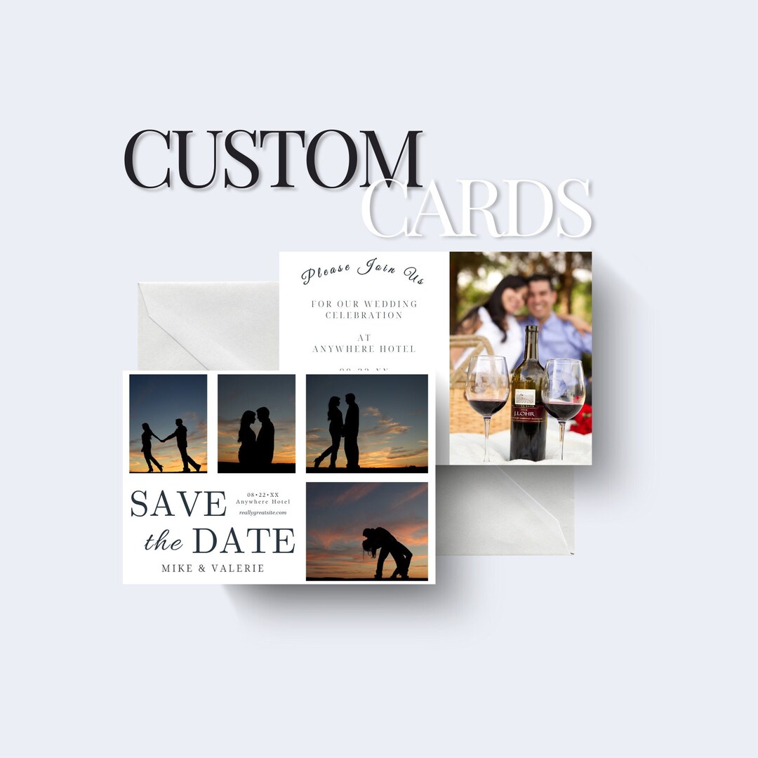 Wedding Save the Date Custom Cards | Packs of 25 | Double Sided | 2 ...