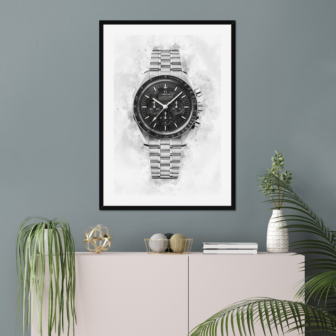 Omega Moonwatch Watch Art Print Poster, Gift for Watch Lover, Omega ...