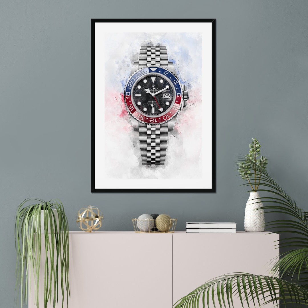 Rolex GMT Master II Pepsi Art Print Poster, Gift for Watch Lover, Rolex ...