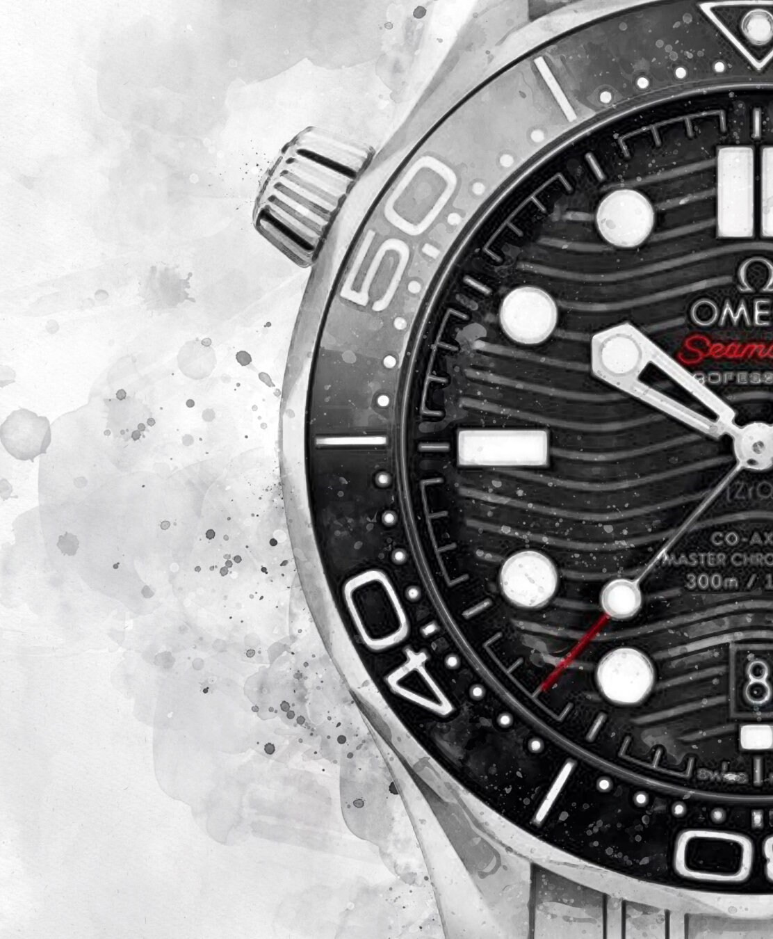 Omega Seamaster Diver 300m Watch Art Print Poster, Gift for Watch Lover ...
