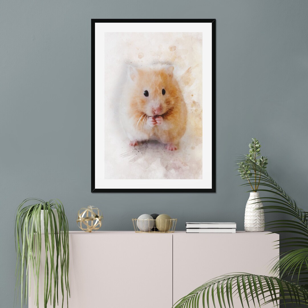 Custom Hamster Portrait From Your Pet Photo, Hamster Watercolor Art ...
