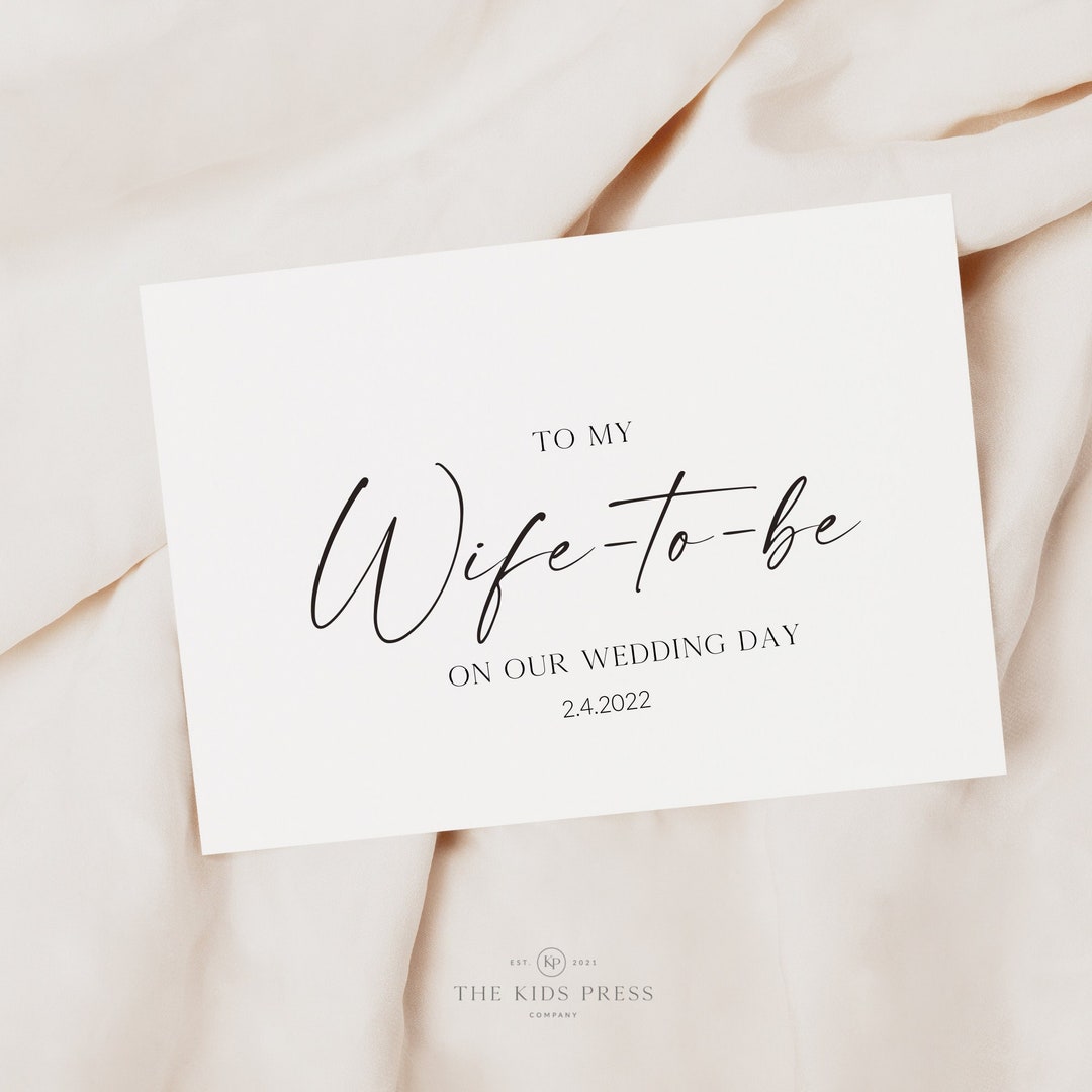 Personalised to My Wife to Be Card Wife Wedding Day Card - Etsy