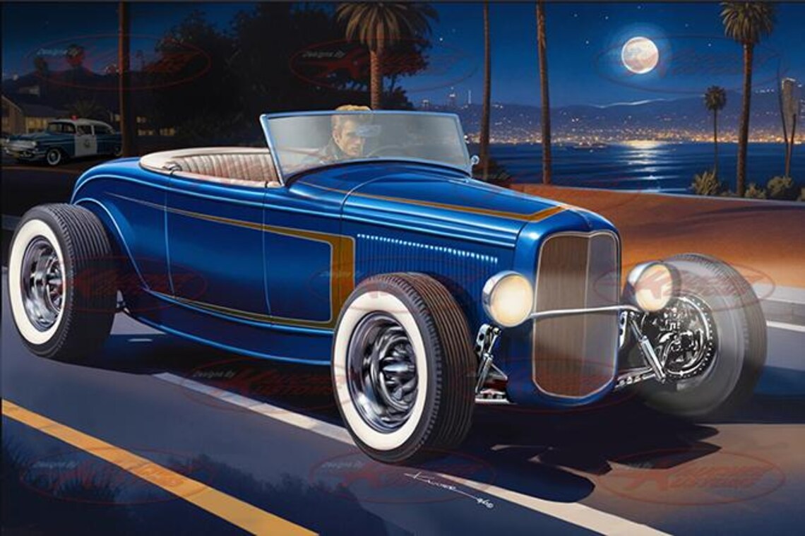 Automotive Artwork, Car Art, Hot Rod Art, - Etsy