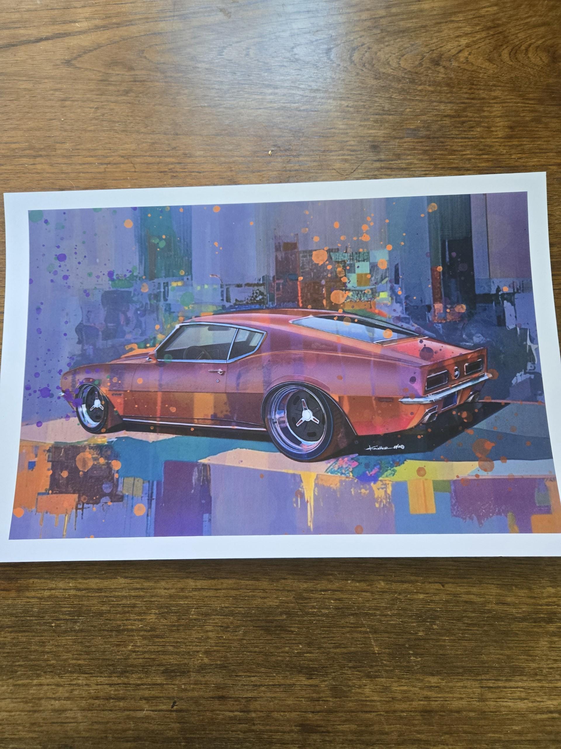 This is Un- Framed Digital Artwork of 68 Camaro Fastback Car Designer ...