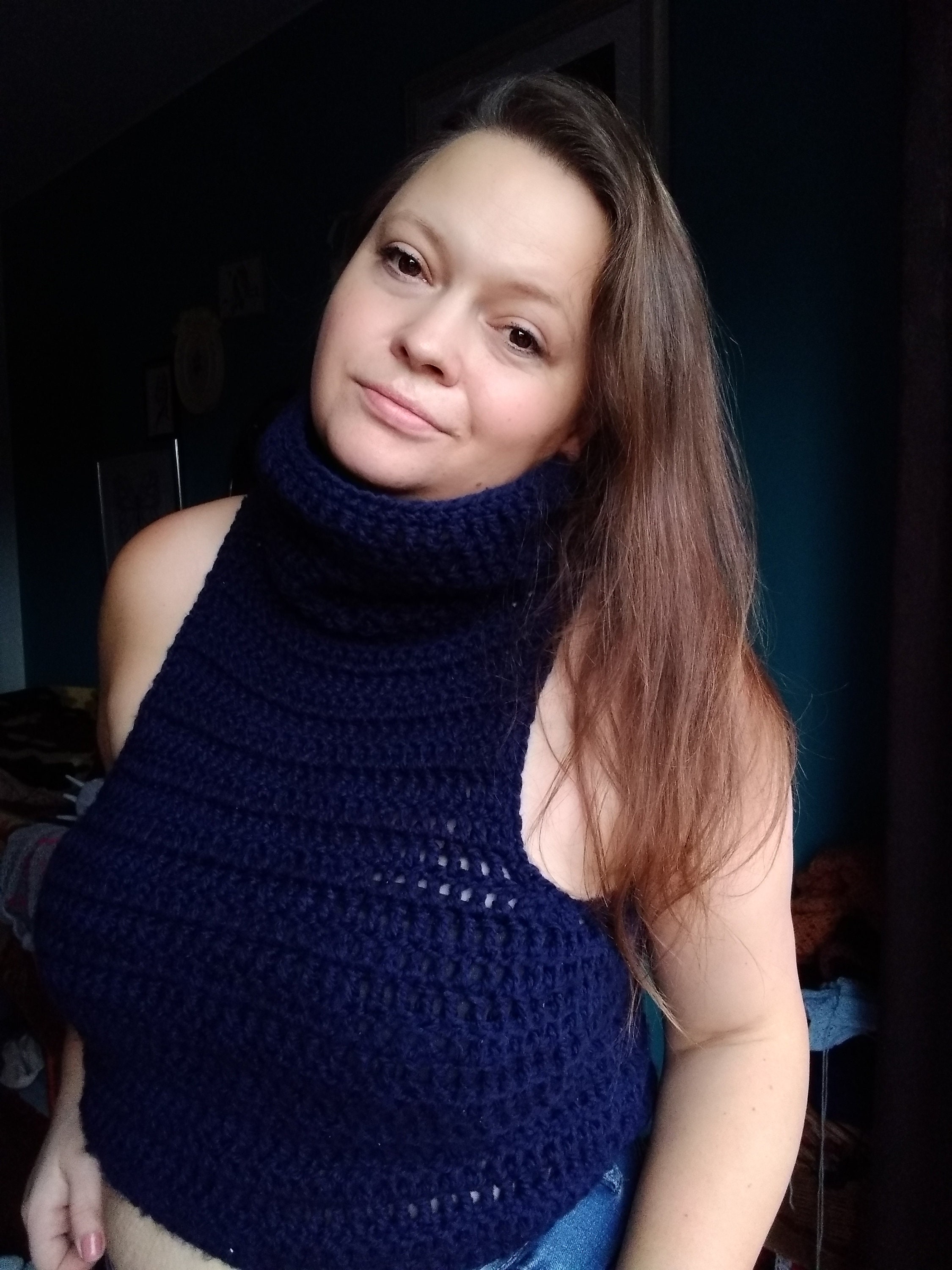 Crochet Cowl Neck Top PDF Pattern, Bonitavest PDF Crochet Pattern ...